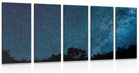 5-dílný obraz mléčná dráha mezi hvězdami - 100x50 cm