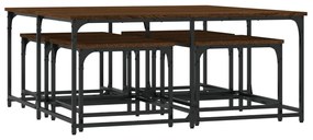 Hnízdové konferenční stolky 5 ks hnědý dub kompozitní dřevo - Default Title