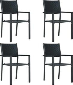 vidaXL Zahradní židle 4 ks plast ratanový vzhled [47888] Barva: Černá