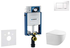 Geberit Kombifix - Set předstěnové instalace, klozetu Gaia a sedátka softclose, tlačítko Sigma20, bílá/chrom SANI15CA3115