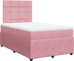 Box spring postel s matrací růžová 120x190 cm samet 3294591