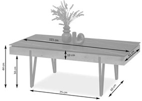 MPT Konferenční stolek Dante - černý/bílý mramor