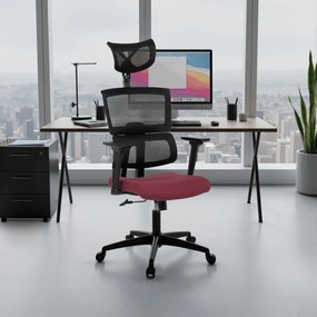 Ergonomická kancelářská židle MERANO - červená síťovina