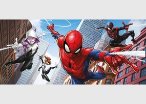 Dětská vliesová fototapeta na zed' Marvel Tým Spider-Mana, Disney | 202 x 90 cm | DFTDNH 5501
