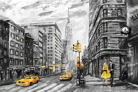 Malvis ® Obraz reprodukce New York žlutý Velikost: obdélník - 120x80 cm