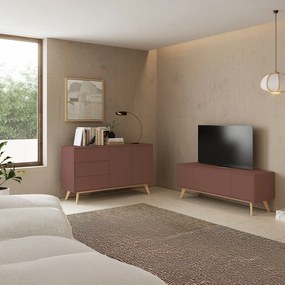 Matná komoda v terakotové barvě 140x81x40 cm Campus – Marckeric