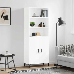 Skříň Highboard 69,5 X 34 X 180 Cm Kompozitní Dřevo Bílá 2 dvířka