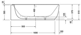 Duravit Luv - vana do levého rohu 185x95 cm s panelem a podstavcem 700431000000000