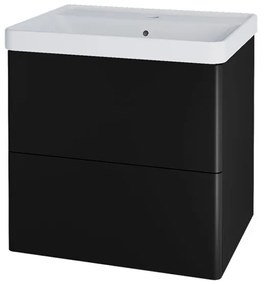 Mereo Siena, koupelnová skříňka s keramickym umyvadlem 61 cm, černá mat CN440