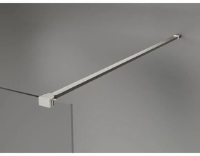 Mexen Lunar sprchová stěna levá 130 x 200 cm, 8mm čiré sklo, broušená ocel, 830-130-000-97-00-L