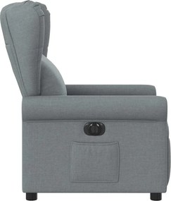 Elektrické polohovací křeslo světle šedé textil 3303354