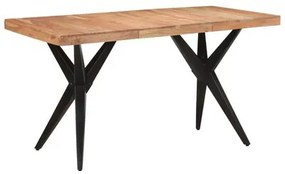 vidaXL Jídelní stůl černý 140 x 70 x 76 cm masivní akáciové dřevo