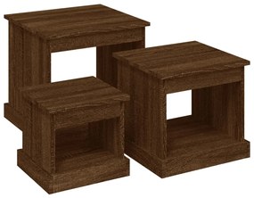 vidaXL Konferenční stolky 3 ks hnědý dub kompozitní dřevo