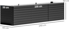 Outsunny vyvýšený květinový záhon odolný proti povětrnostním vlivům, záhon se studeným rámem, zahradní záhon, truhlík na květiny z pozinkované oceli,…