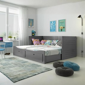 SMB Rozkládací postel s matrací HERME, 80-160x200 cm Dekor: Bílá
