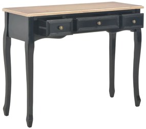 280046 vidaXL Dressing Console Table with 3 Drawers Black