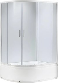BPS-koupelny Asymetrický sprchový kout MAJA WH L 115x85 cm levý, bílý/transparent v setu s hlubokou sprchovou vaničkou