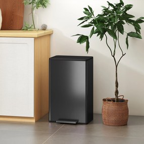 HOMCOM kuchyňský odpadkový koš s pedálem 45 l — s tlumeným dovíráním, vyjímatelným vnitřním kbelíkem, funkcí zajištění otevřeného víka a ochranou pro…
