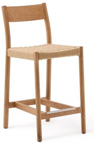 Barová židle z dubového dřeva v přírodní barvě (výška sedáku 65 cm) Yalia – Kave Home