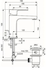 Ideal Standard Cerafine D Umyvadlová baterie s výpustí, chrom BC686AA