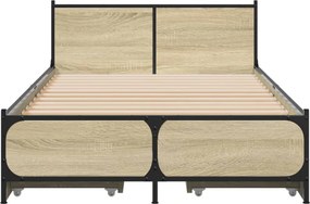 Rám postele se zásuvkami dub sonoma 75x190 cm kompozitní dřevo 3279973
