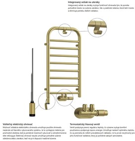 Deante Silia, koupelnový radiátor 500x1210 mm, 458W, zlatá matná, DEA-AGI_RG41