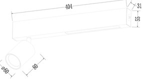 Stropní svítidlo Magnet, 2x černé kovové stínítko + 1x LED 5W, b