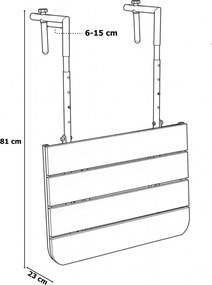 Závěsný balkónový stůl Aretto 60 cm šedý