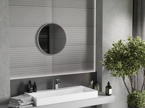 Mexen Loft, kulaté koupelnové zrcadlo 30 cm, barva rámu broušená ocel, 9850-030-030-000-10