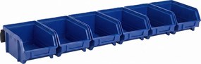 Ocelové lišty s plastovými boxy, 6x box 103 x 166 x 73 mm