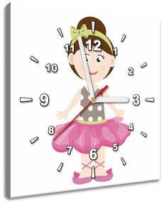 Gario Obraz s hodinami Malá baletka s mašlí Rozměry: 30 x 30 cm