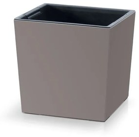 PROSPERPLAST Květináč - URBI SQUARE LOW Rozměr: 29,5x29,5 cm, Barva: mocca