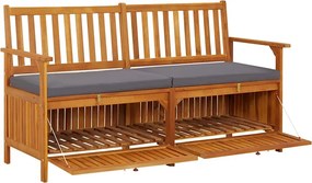 Úložná lavice s poduškou 148 cm masivní akáciové dřevo 316740