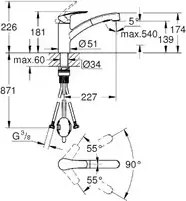 Grohe - Dřezová baterie s výsuvnou sprškou, chrom
