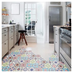 Sada 10 samolepek na podlahu Ambiance Floor Stickers Hexagons Hannah, 40 x 90 cm