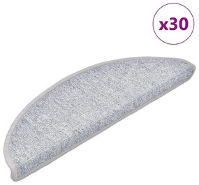 Schodové rohože 30 ks 56 x 17 x 3 cm světle šedé, půlkulaté 3365736