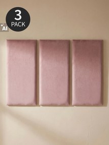 Sinsay - Obdélníkové čalouněné panely 3 pack - pastelová růžová