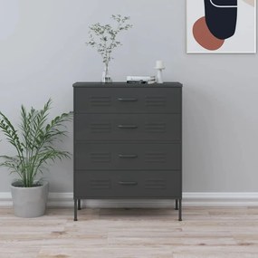 Komoda se zásuvkami antracitová 80 x 35 x 101,5 cm ocel 336204