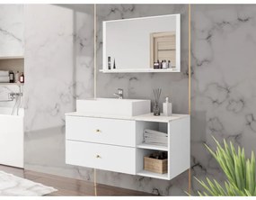 Koupelnový nábytek Kiegi I, Barva: biały mat / biały mat + marmur bianco, Sifon k umyvadlu: ano, Umyvadlo: ano