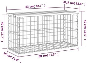 Zahradní lavička, gabion styl, přírodní dřevo, NoBi DAILA 3