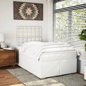 Box spring postel s matrací bílá 120x200 cm umělá kůže 3290717