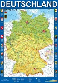 SCHMIDT Puzzle Mapa Německa / 1000 dílků / 49,3 x 69,3 cm