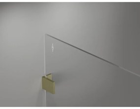 Mexen Lunar sprchová stěna pravá 150 x 200 cm, 8mm čiré sklo, zlatá matná, 830-150-000-55-00-P