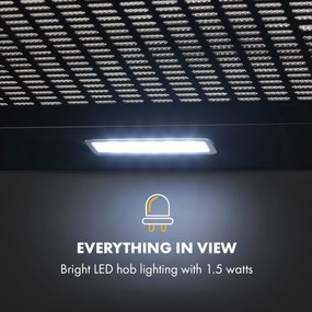 Klarstein Capannina, digestoř, 60 cm, podskříňková, 166 m³/h, LED, ušlechtilá ocel, černá