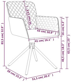 Otočné jídelní židle 2 ks černé samet - Default Title
