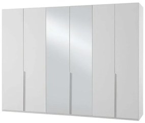 Skříň Moritz  - 270x236x58 cm (bílá, zrcadlo)
