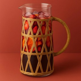 Skleněný džbánek s opletením BOHO 1,1 L transparentní