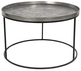 Černo-stříbrný kovový odkládací stolek Nicoline – 80x48 cm