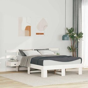 Rám postele s čelo Bílá 120 x 200 cm Masivní borové dřevo 3385692