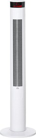 HOMCOM Tornádový ventilátor se 3 rychlostmi a 4 režimy, 45W, 12h časovač, 70° oscilující tornado ventilátor, LED panel a dálkové ovládání, Bílý | Aoso